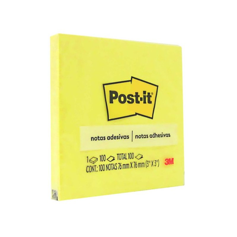 Block Post-it Amarillo 7.6 x 7.6 cm C/100 h.