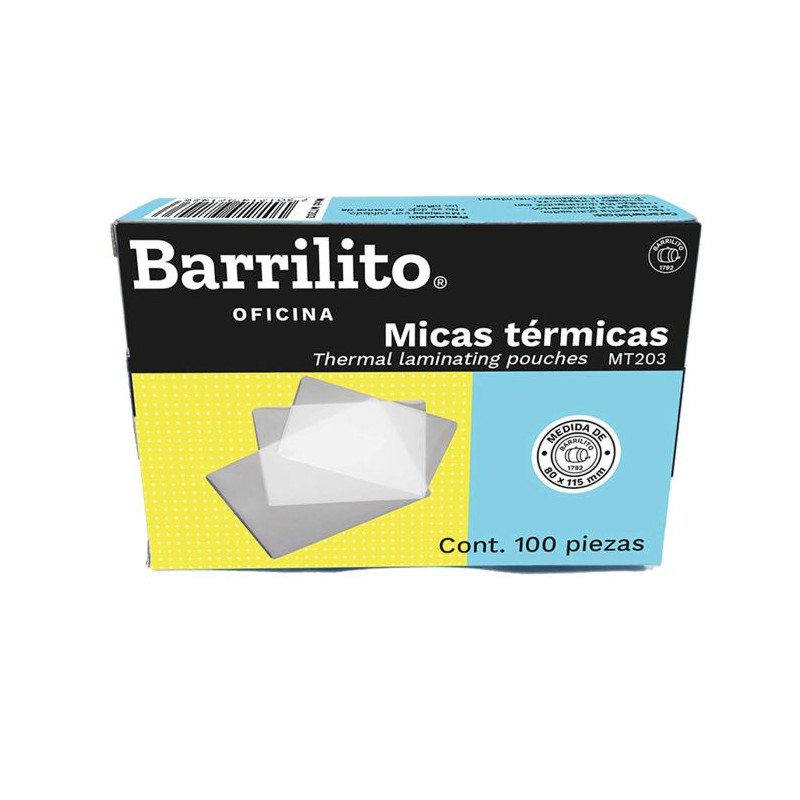 Mica Térmica 8 mil. Barrilito MT203 Credencial 8 x 11.5 cm con 100 piezas