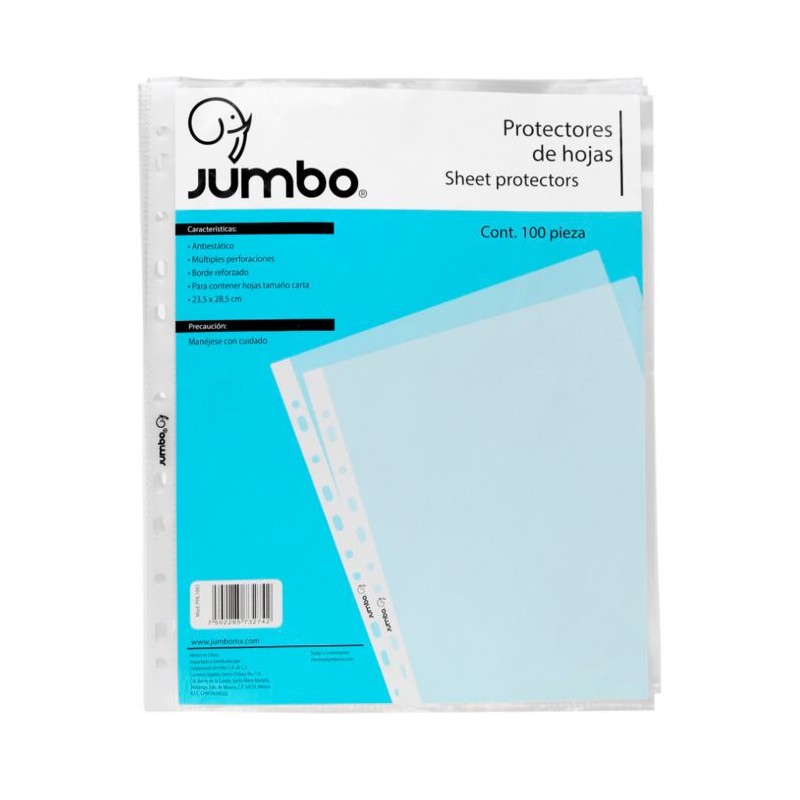Protector de Hojas Opaco Jumbo C/100 Carta